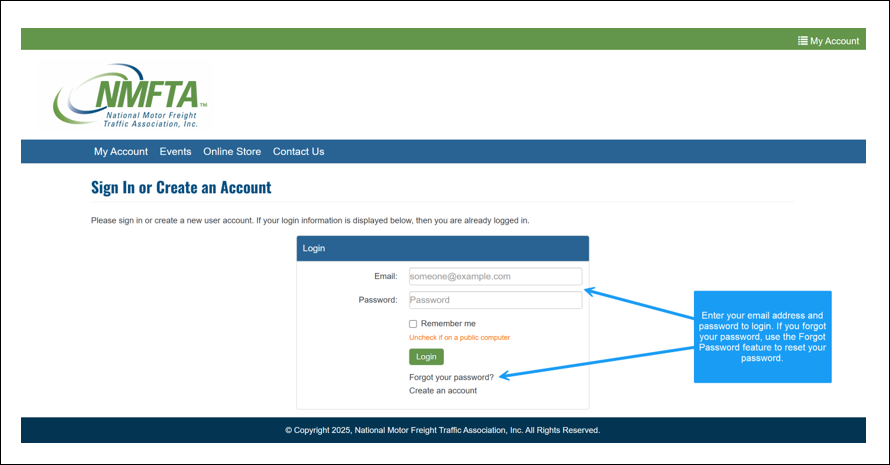 Logging into myNMFTA – NMFTA Help Center